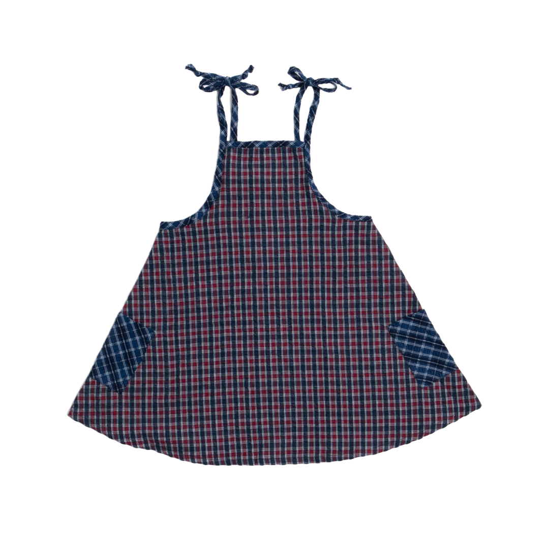 LITTLE LLOYD SUNDRESS — RED WITH BLUE PLAID